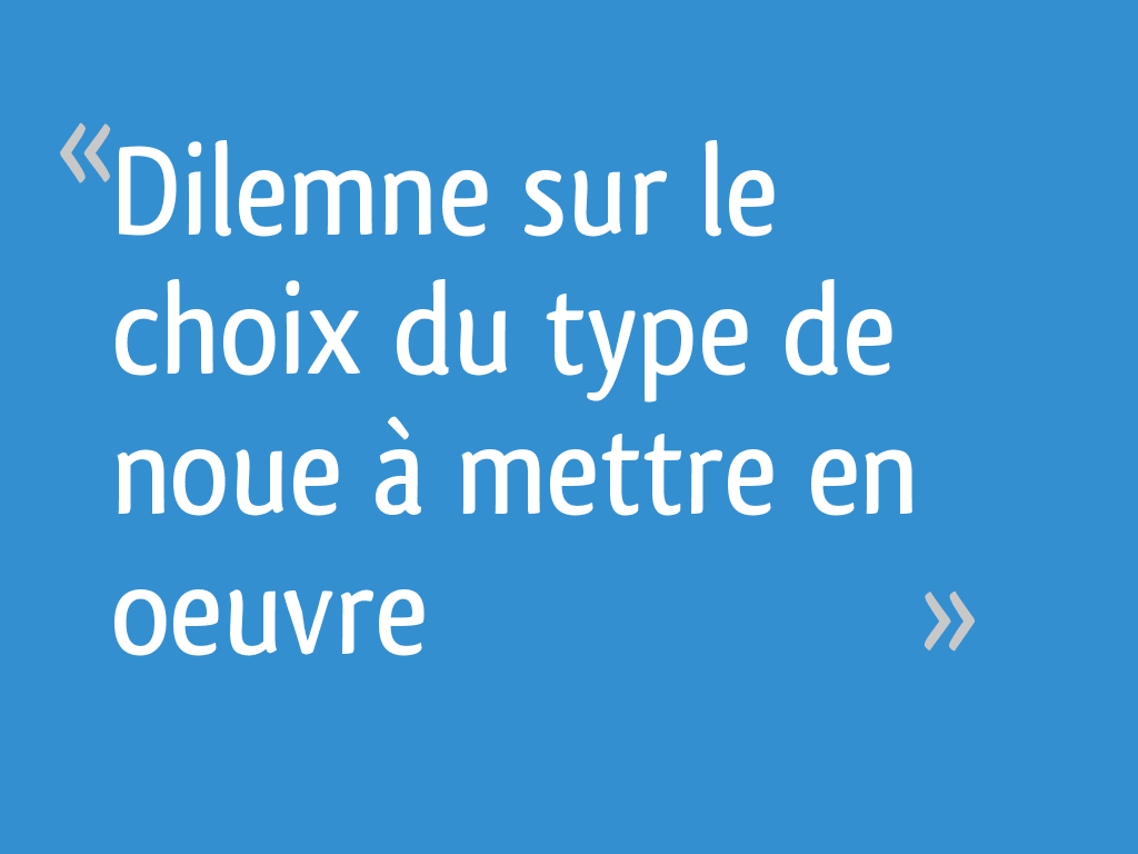 Dilemne sur le choix du type de noue à mettre en oeuvre - 45 messages
