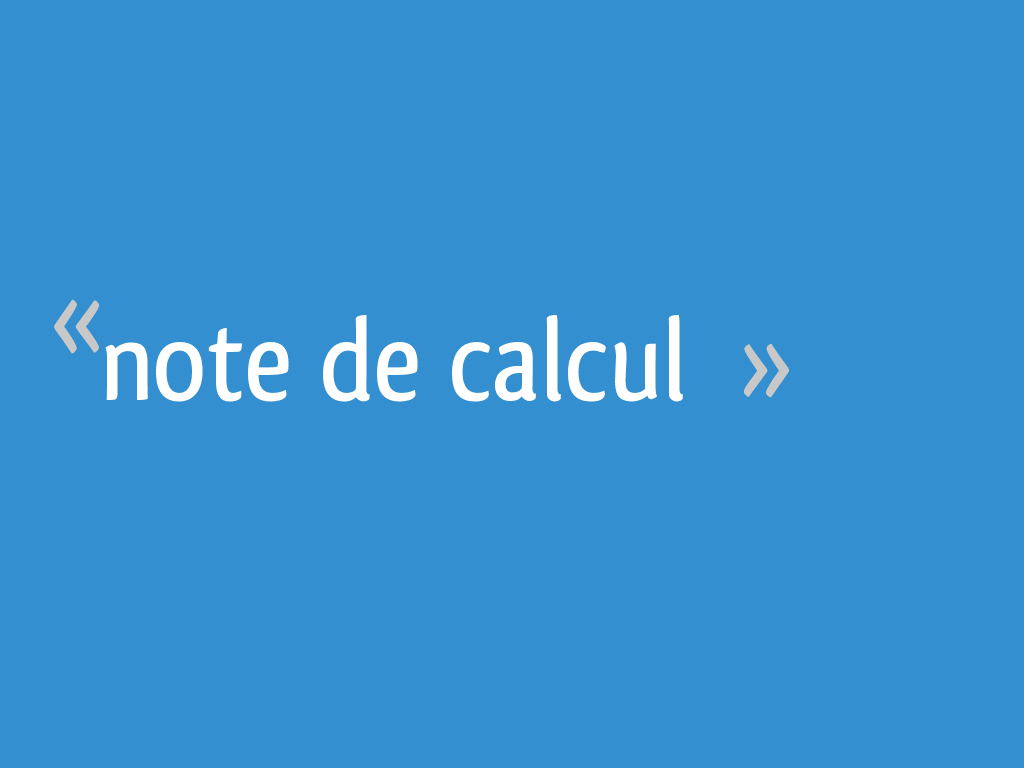 Note de calcul - 8 messages