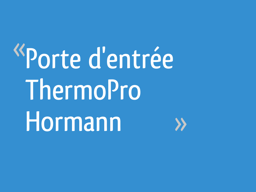 Porte d'entrée ThermoPro Hormann