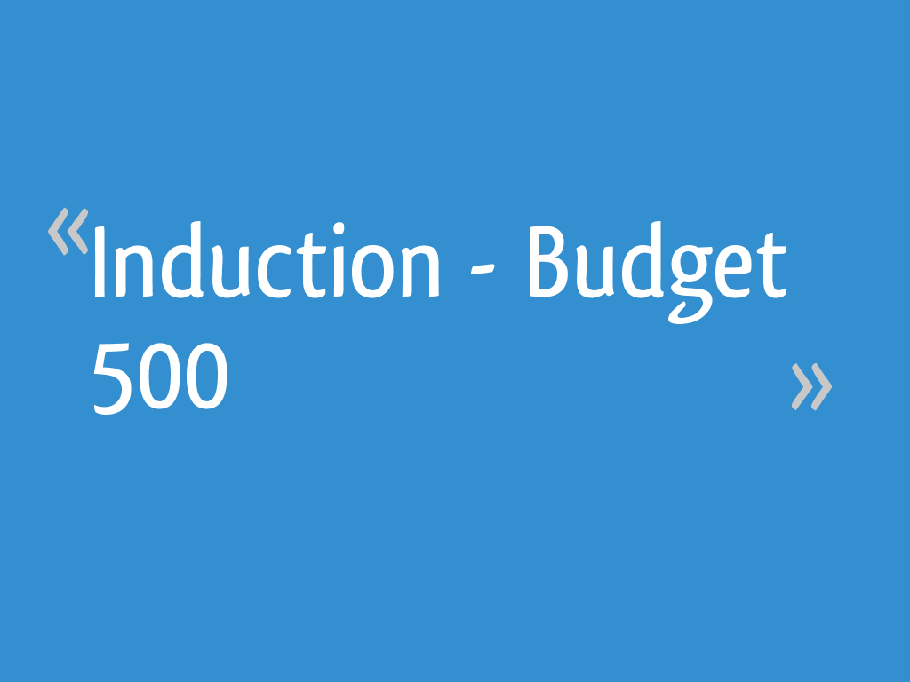 Induction -> Budget 500€ - 16 messages