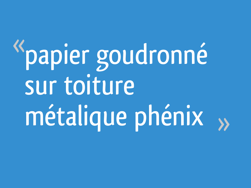 Papier goudronné sur toiture métalique phénix