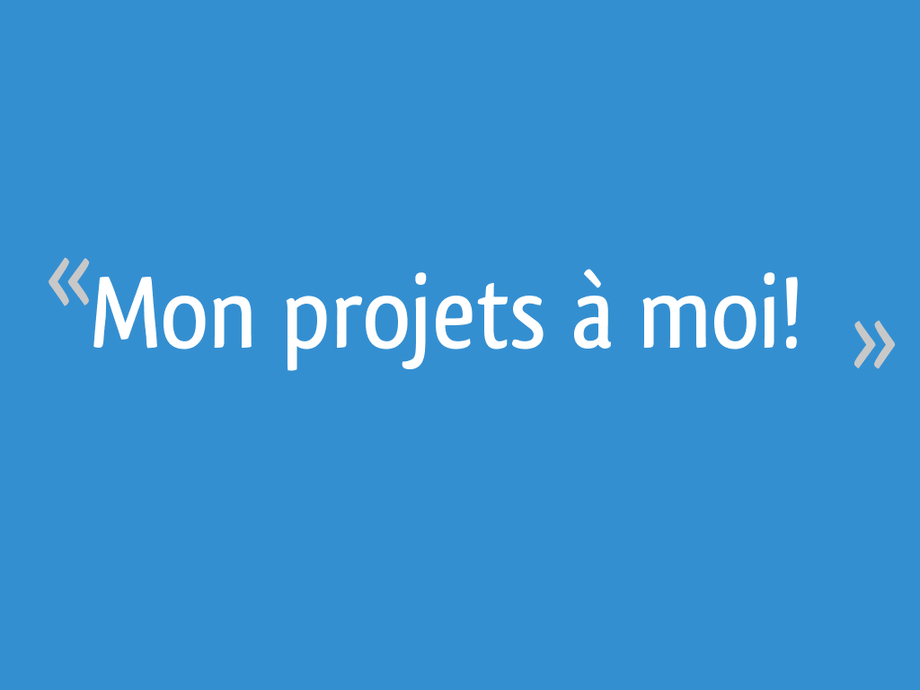 Mon projets à moi! - 5 messages