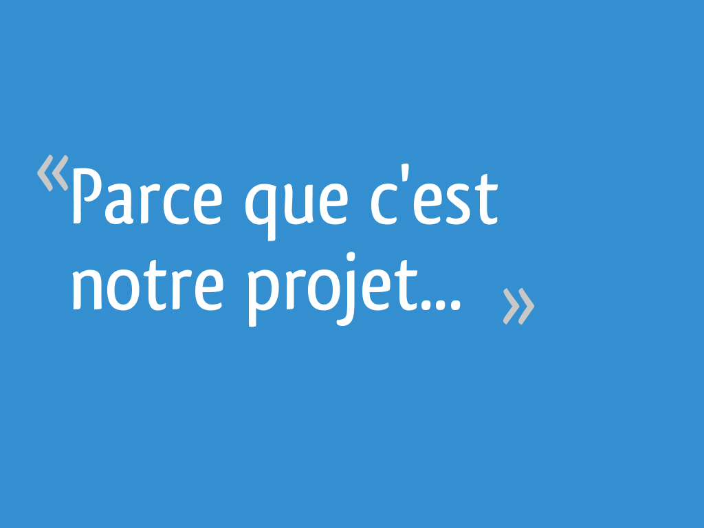 Parce que c'est notre projet... - 18 messages
