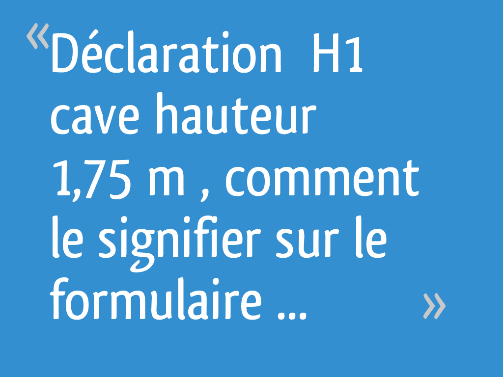 Déclaration H1 cave hauteur 1,75 m , comment le signifier sur le formulaire 6650 ? - 6 messages