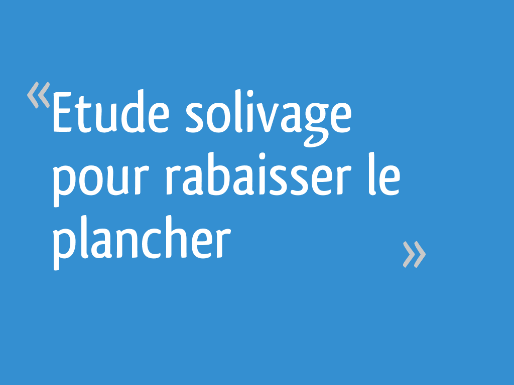 Etude solivage pour rabaisser le plancher - 6 messages