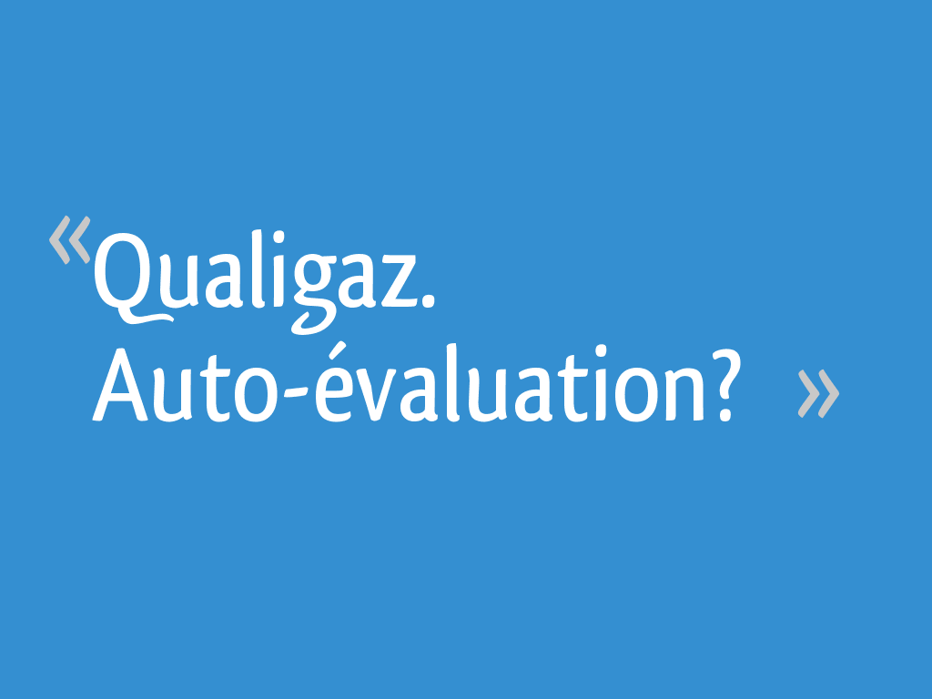 Qualigaz. Auto-évaluation? [Résolu] - 7 messages
