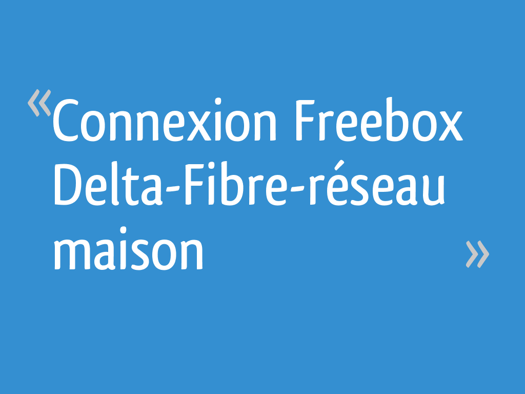 Connexion Freebox Delta-Fibre-réseau maison