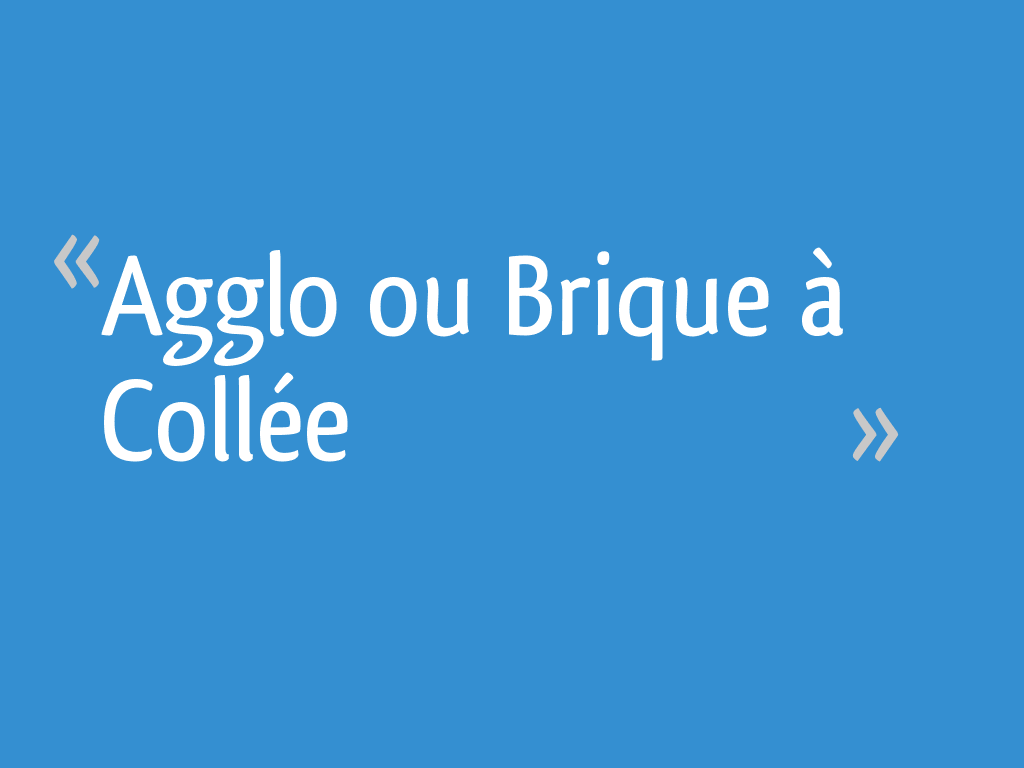 Agglo ou Brique à Collée - 6 messages