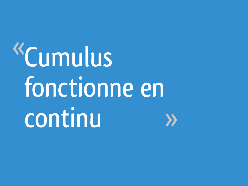 Cumulus fonctionne en continu - 31 messages