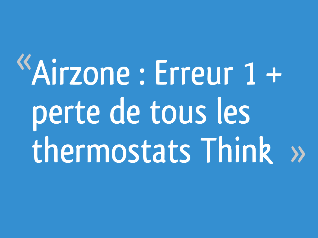 Airzone Code Erreur