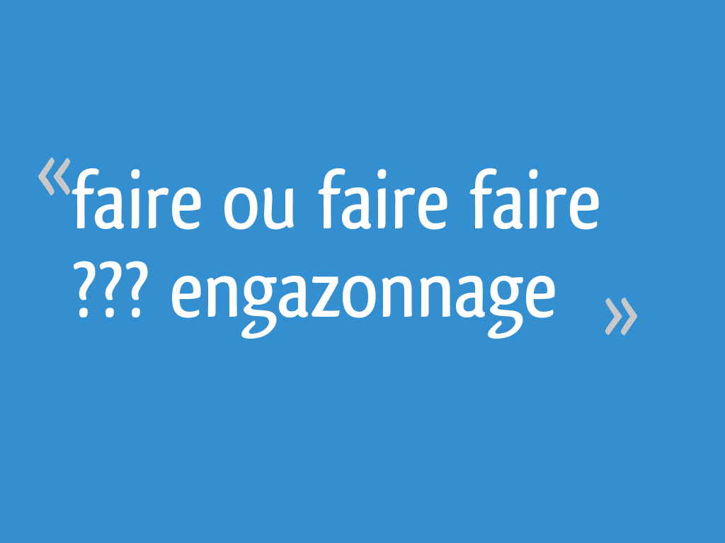 Faire ou faire faire ??? engazonnage - 6 messages